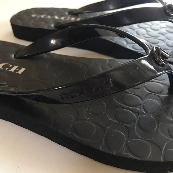 Coach | Shoes | Coach Sandals Flip Flop Black New | Poshmark